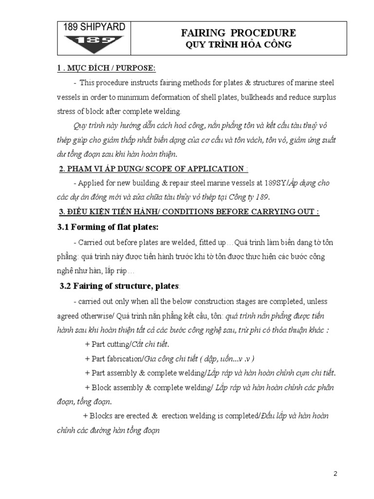 Fairing procedure | PDF