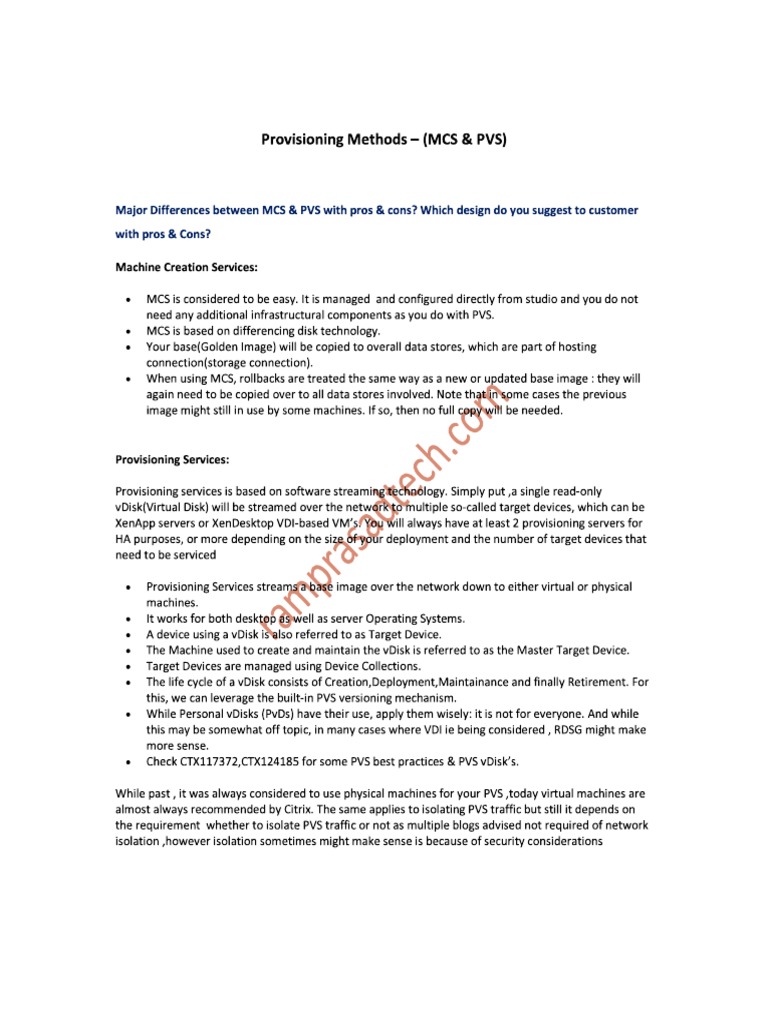 Citrix PVS Interview Questions | PDF