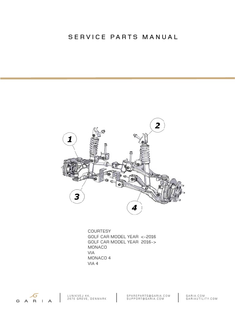 G21 982 005 07 Garia Service Parts Manual | PDF | Axle | Vehicles