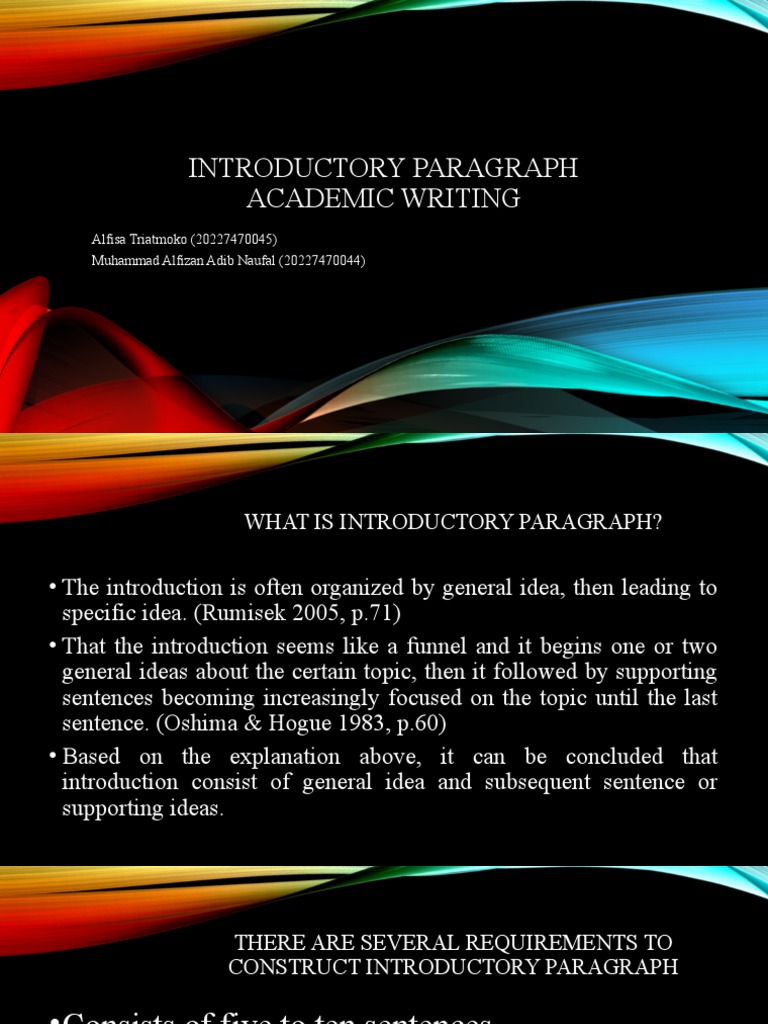 Introduction Paragraph | PDF