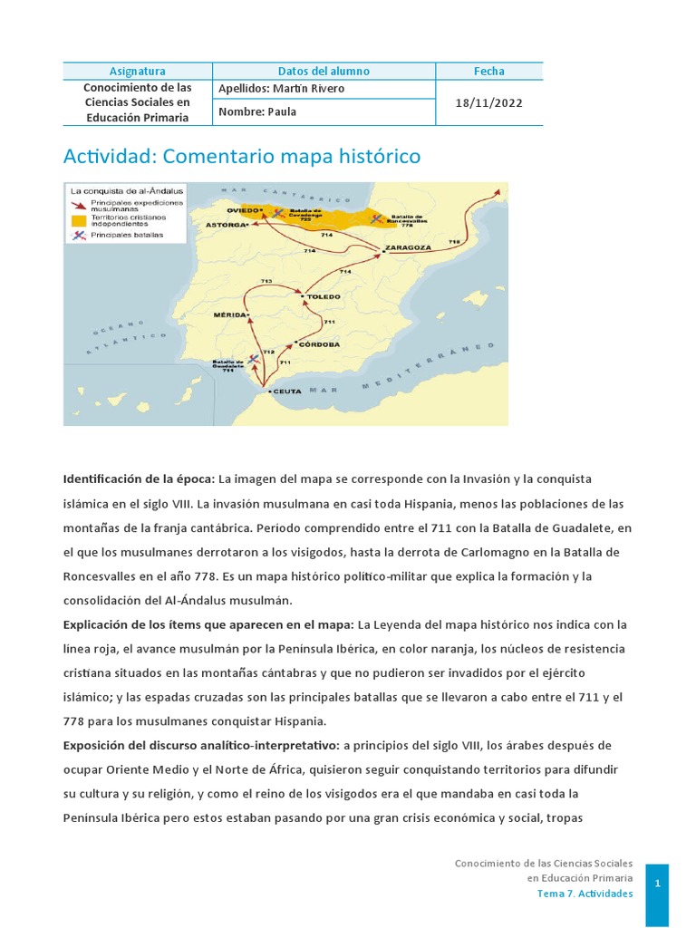 Comentario Mapa HIstórico - PMartinRivero | PDF