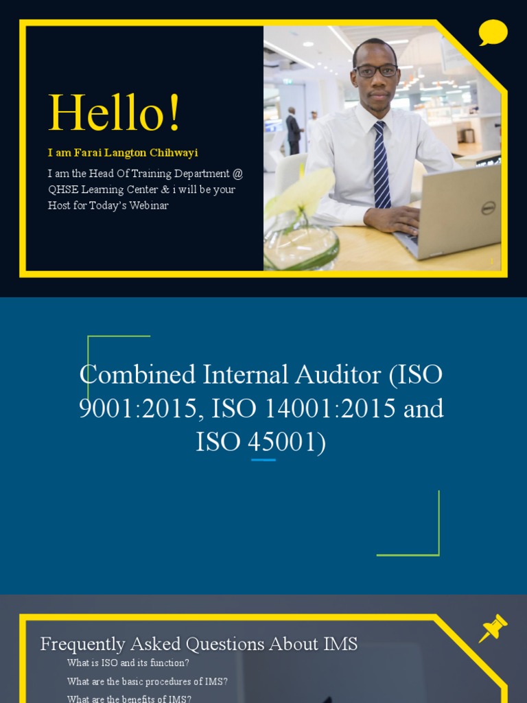 Combined Internal Auditor (ISO 9001 - 2015, ISO 14001 - 2015 and ISO ...