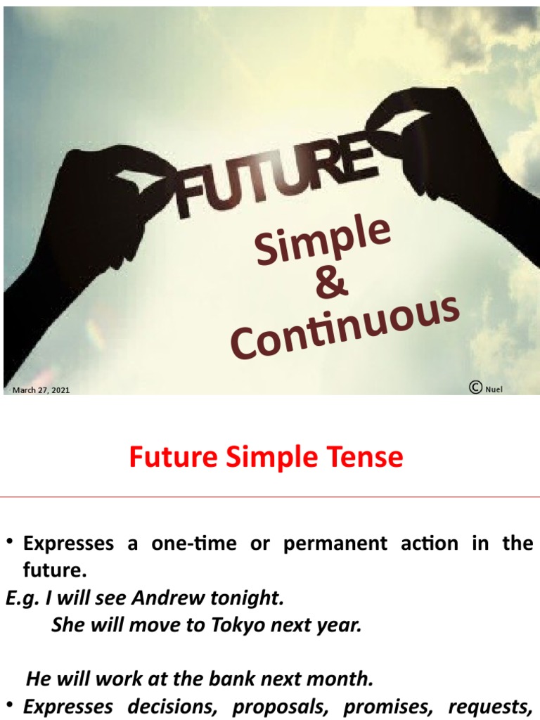 Future Simple & Continuous | PDF | Grammatical Tense | Verb