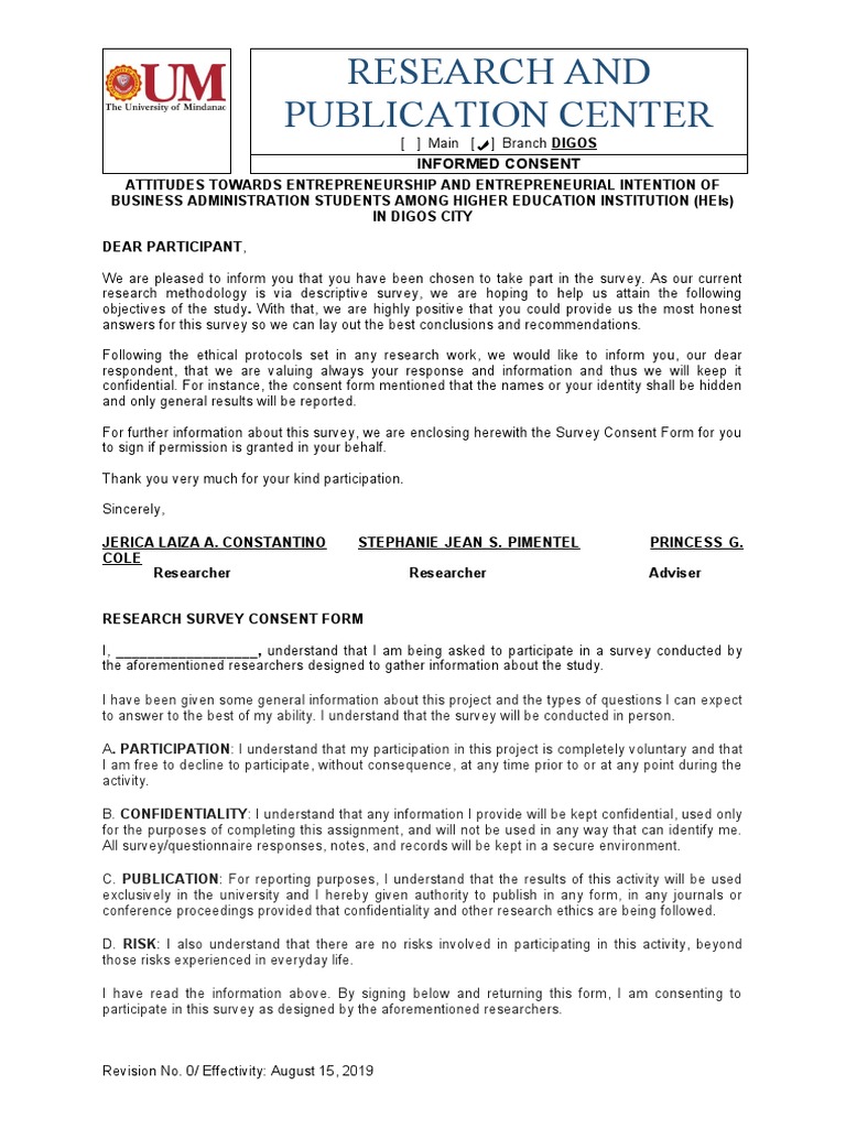 Informed-Consent-Form_Quantitative.docx | PDF | Informed Consent | Confidentiality