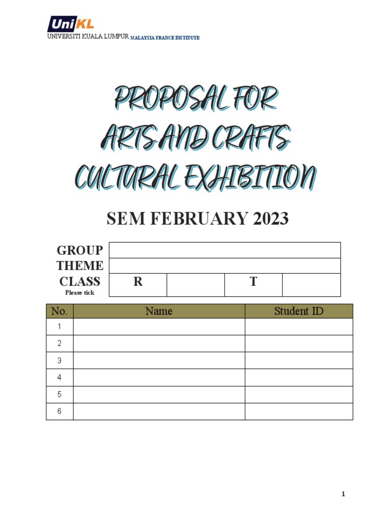 Arts & Crafts Event Proposal 2023 | PDF | Business | Communication