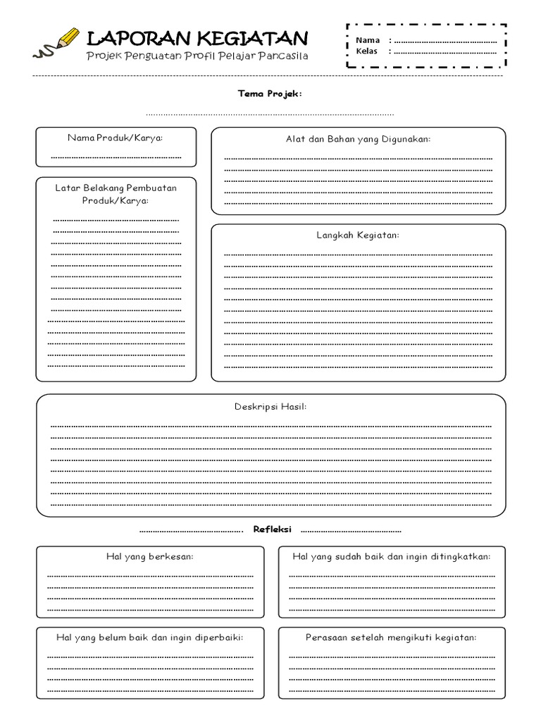 Format Laporan Projek Penguatan Profil Pelajar Pancasila | PDF