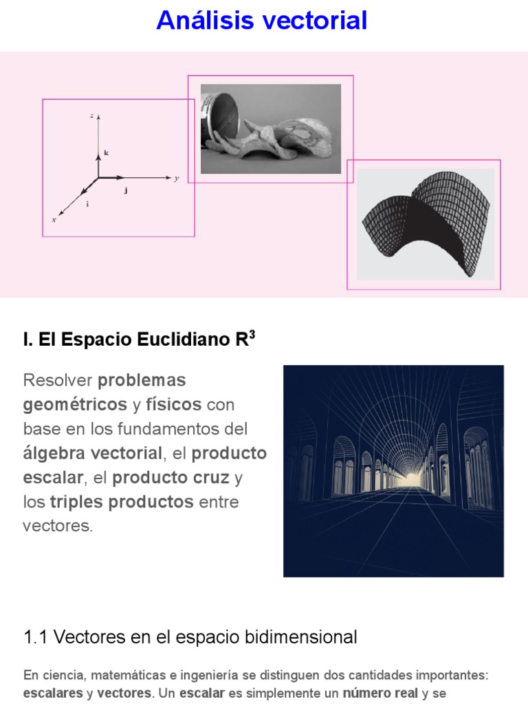 I. El Espacio Euclidiano R3 | PDF | Vector Euclidiano | Sistema de ...