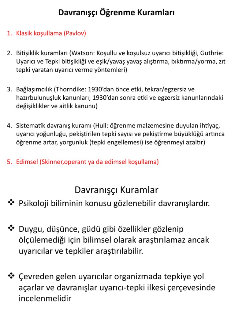 Öğrenme-Bilişsel Kuramlar | PDF