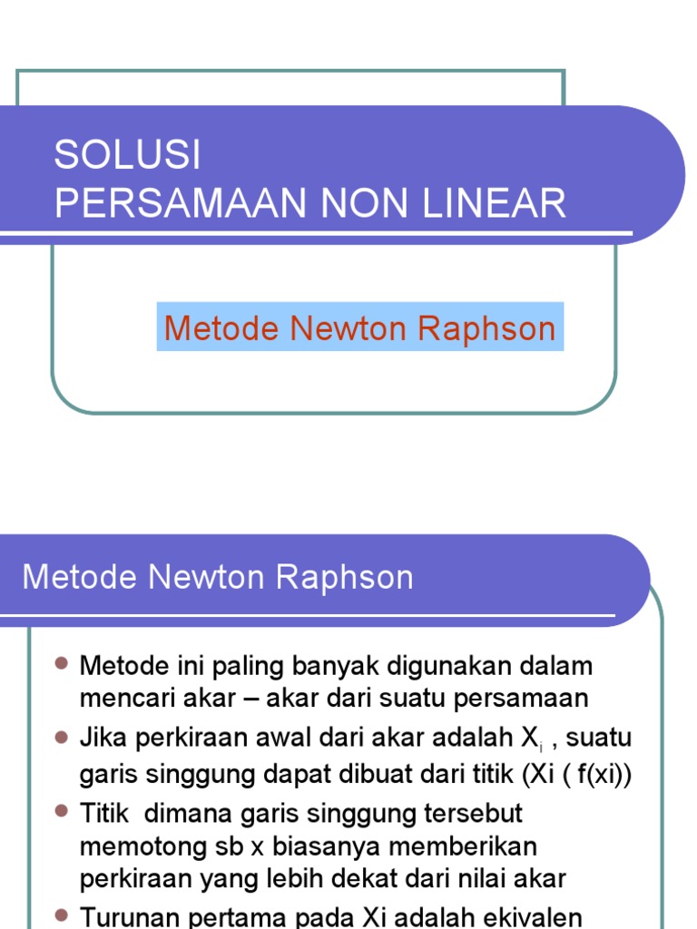 Metode Newton Raphson untuk Akar Persamaan | PDF | Metode & Bahan Ajar