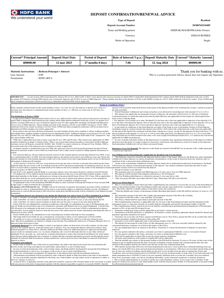 Sma Certificate | PDF | Personal Finance | Financial Services