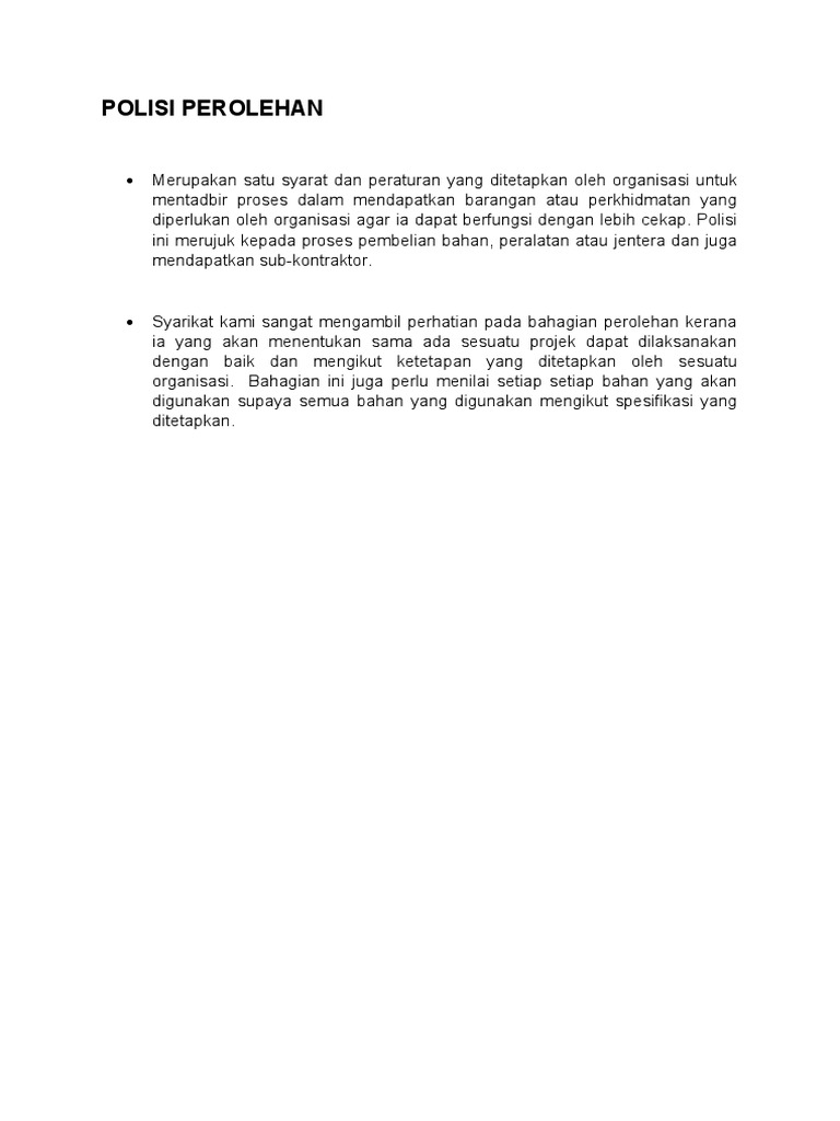 Polisi Perolehan | PDF