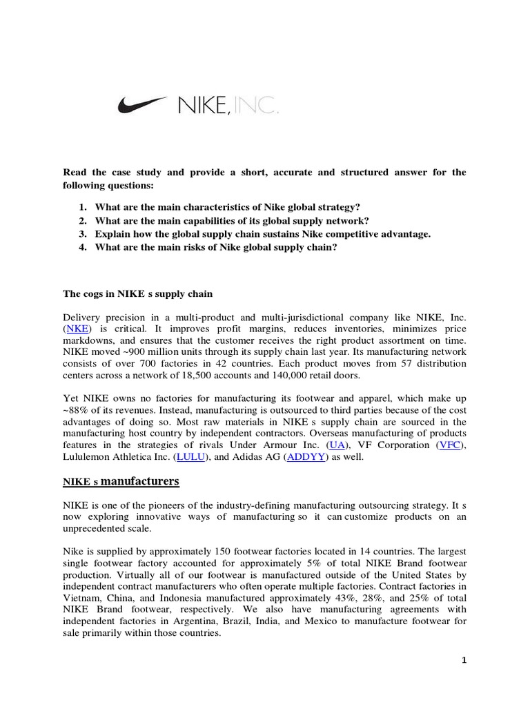 NIKE (Case Study) | PDF | Nike | Cost Of Capital