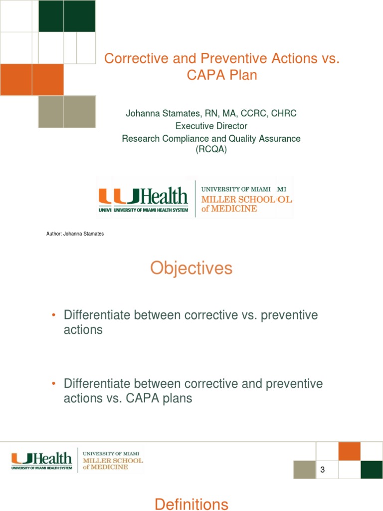 CAPA Plan: Corrective vs. Preventive Actions | PDF | Business