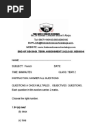 Grade 1 French Exam Structured | PDF