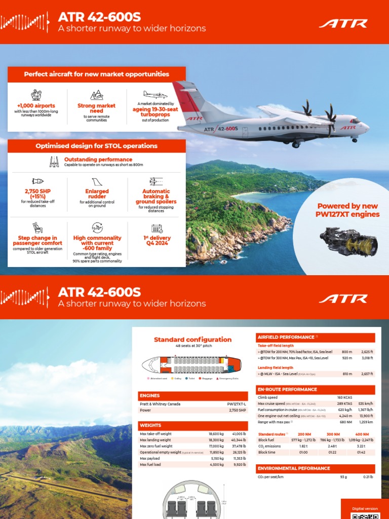 ATR - Fiche42 600S 3 PDF | PDF | Takeoff | Aviation