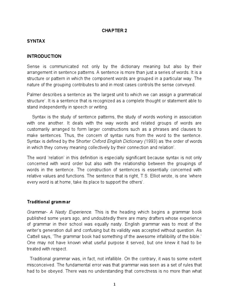 Chapter 2 - Syntax - Thornton | PDF | Subject (Grammar) | Adjective