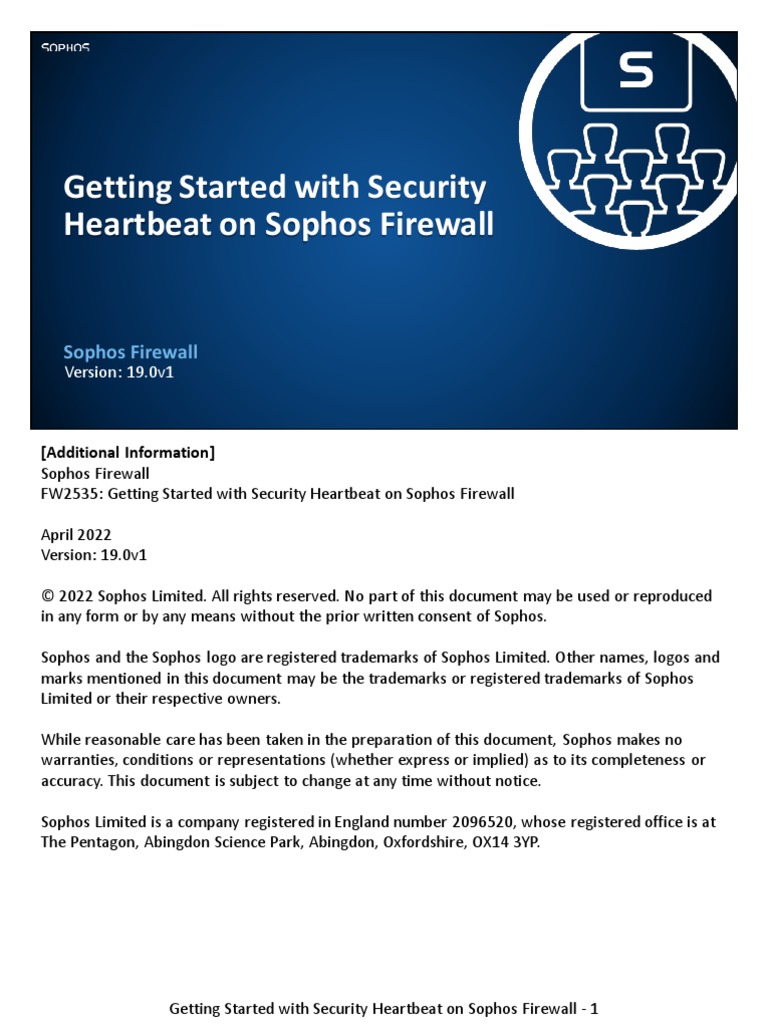 FW2535 19.0v1 Getting Started With Security Heartbeat On Sophos Firewall | Download Free PDF ...