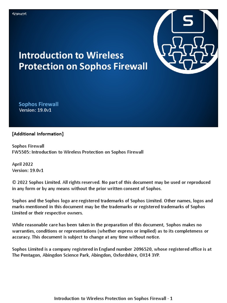 FW5505 19.0v1 Introduction To Wireless Protection On Sophos Firewall PDF | PDF | Computer ...