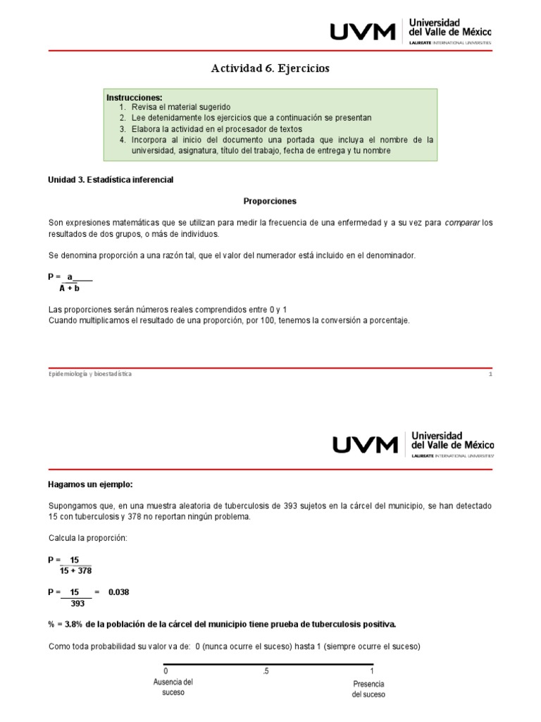 U3 - A6 - Ejercicios v2023 | PDF | Salud pública | Epidemiología