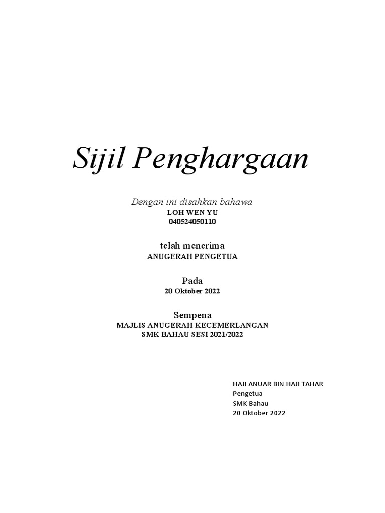 Sijil Done Edit | PDF