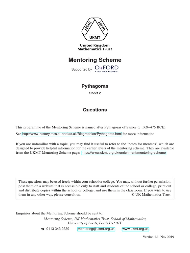 2 Pythagoras - QUESTIONS PDF | PDF | Numbers | Triangle
