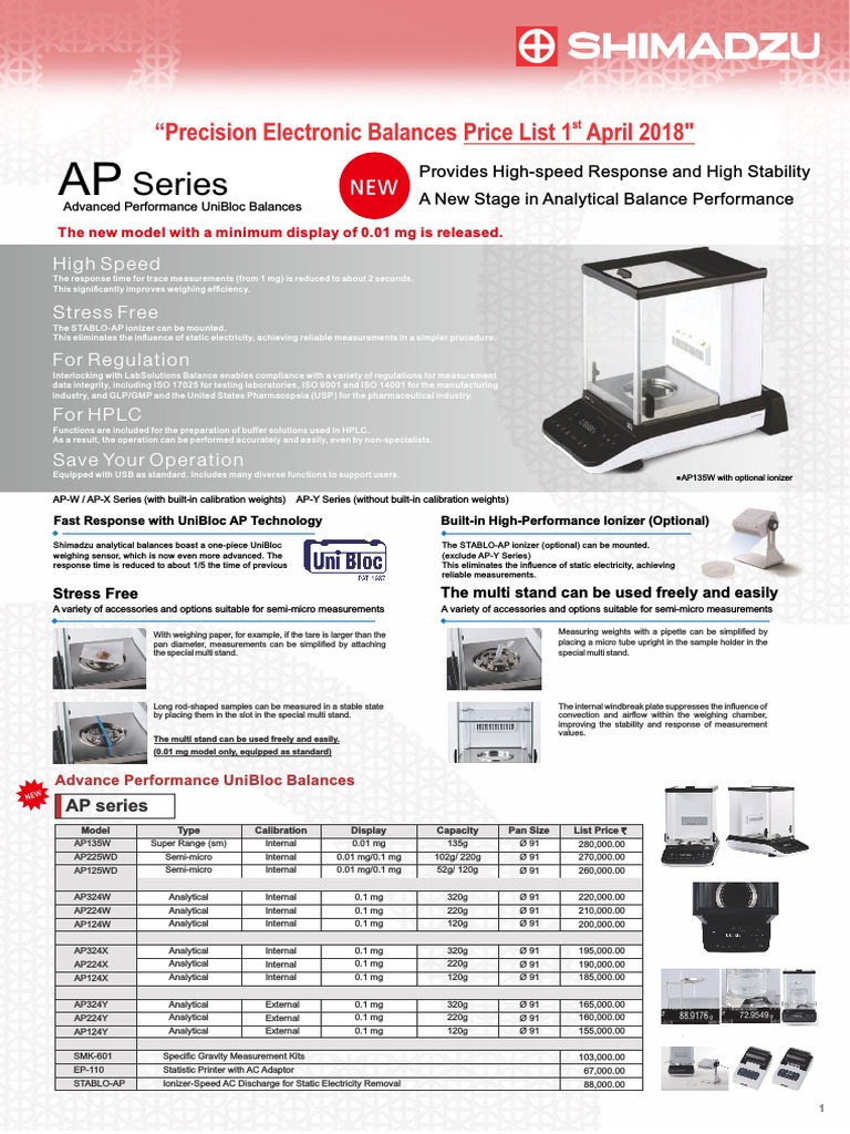 Shimadzu Shi Am Price List 1st April 2018 | PDF | Ion | Electric Current
