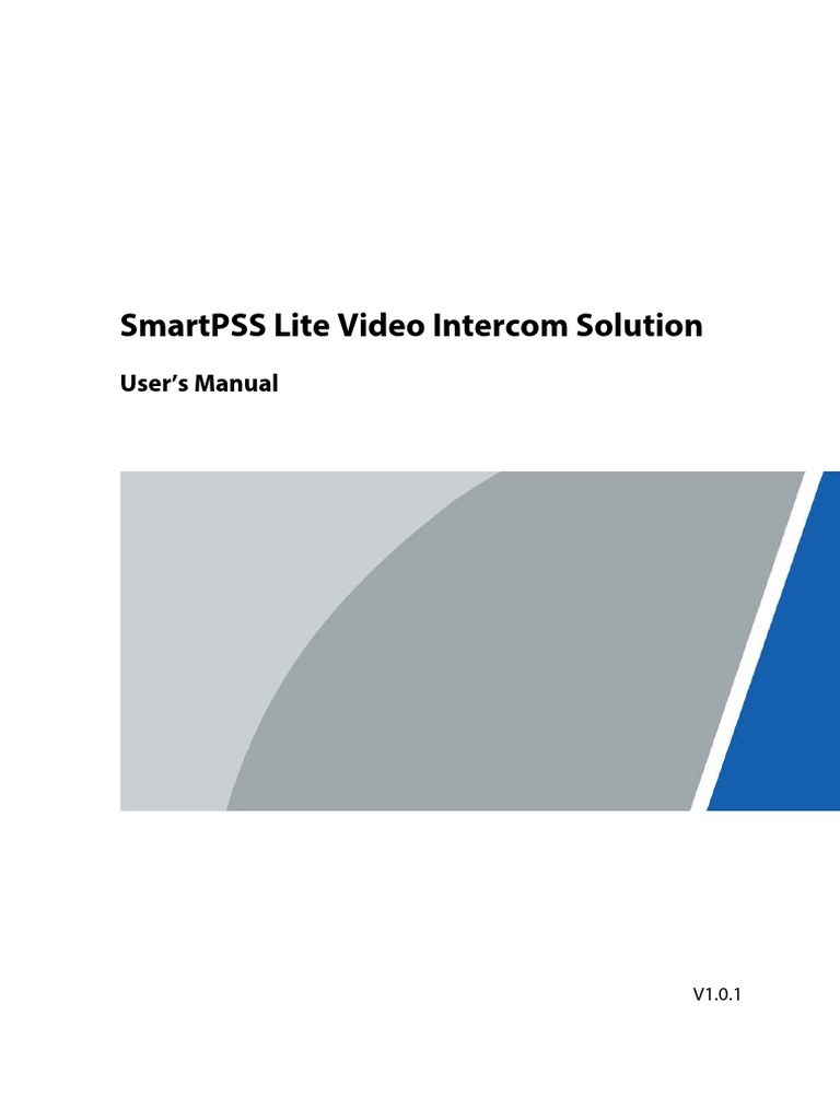 Smartpss Lite Video Intercom Solution: User'S Manual | PDF | Qr Code | Access Control