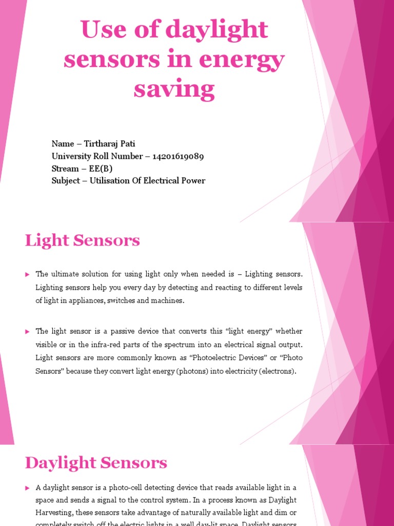 Use of Daylight Sensors in Energy Saving | PDF | Lighting | Electricity