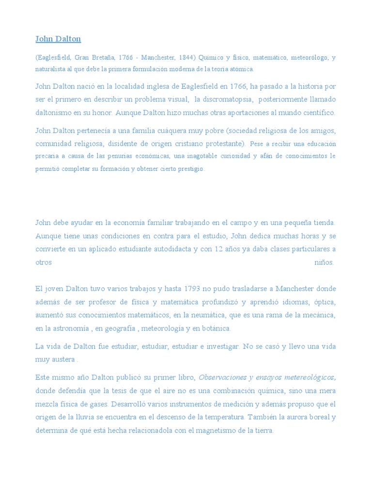 John Dalton | PDF | Química | Átomos