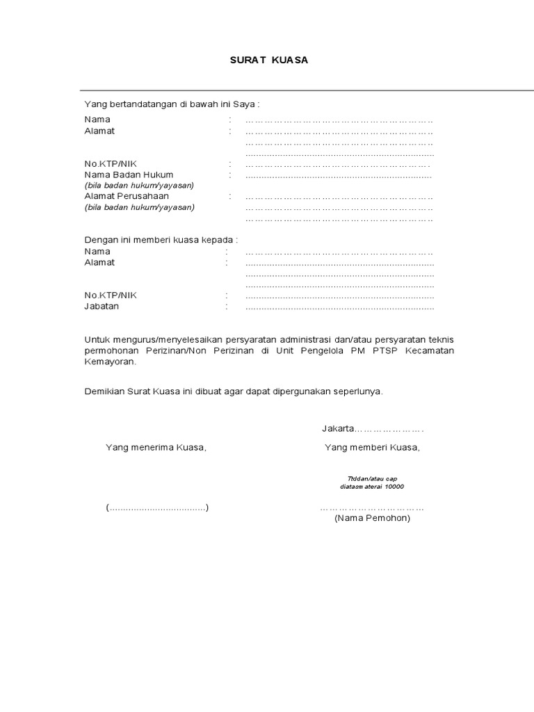 SURAT KUASA Edit | PDF