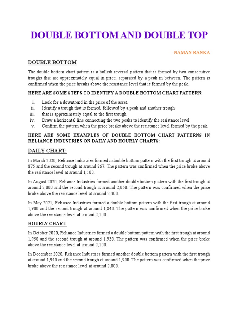 Double Bottom and Double Top | PDF | Technical Analysis | Market ...