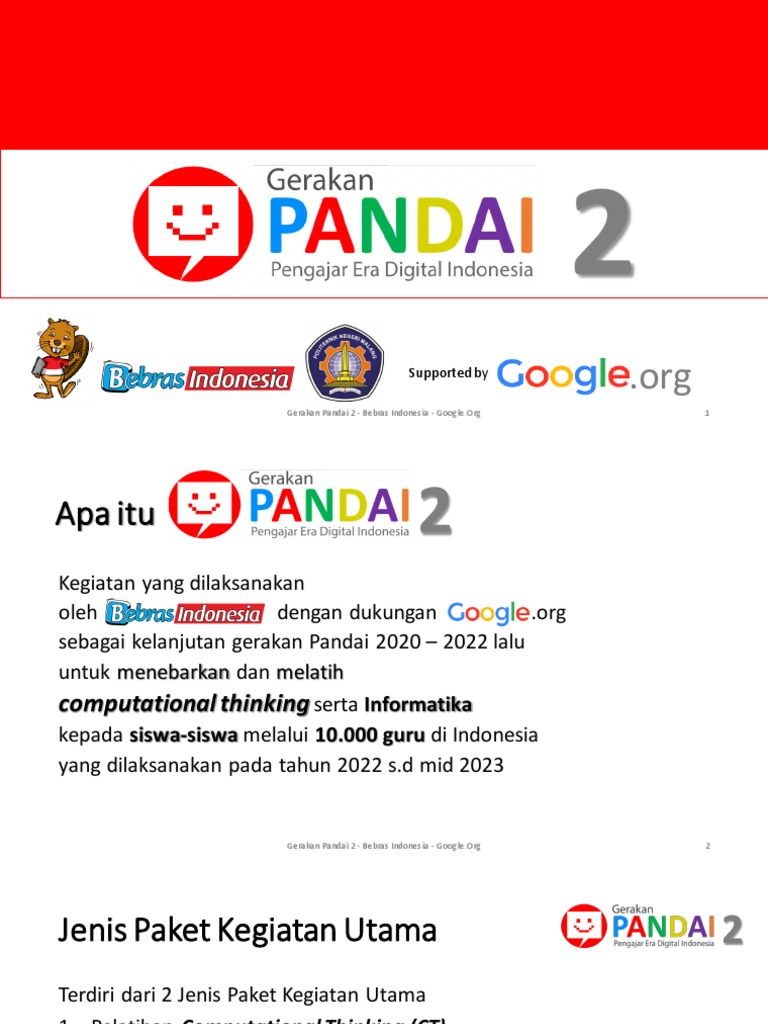 Gerakan PANDAI 2 For Present PDF | PDF