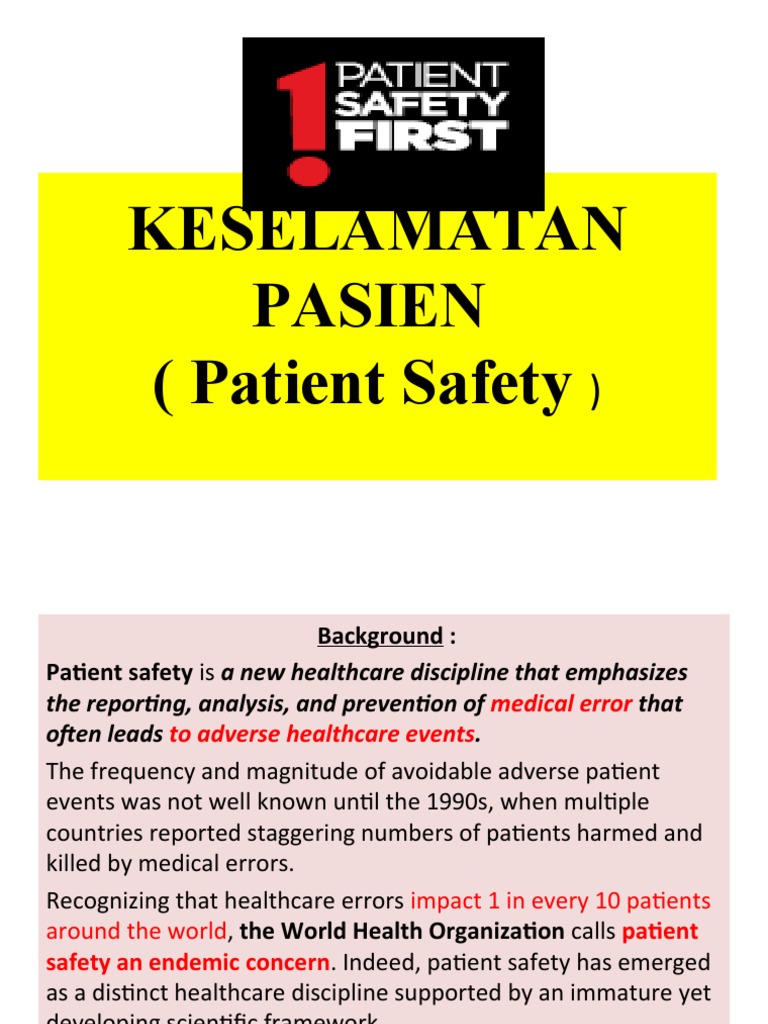 Patient Safety Ajar | PDF | Medical Error | Patient Safety