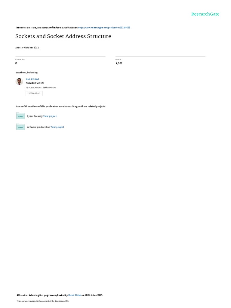 Socketsand Socket Address Structure Pdf Network Socket Port Computer Networking