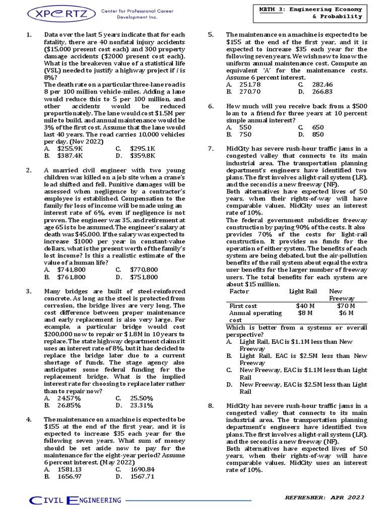Refresher Mste Module 031723 PDF | PDF | Depreciation | Interest