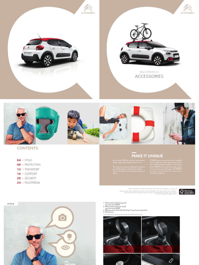 Citroen New c3 Accessories Brochure | PDF | Trunk (Car) | Smartphone