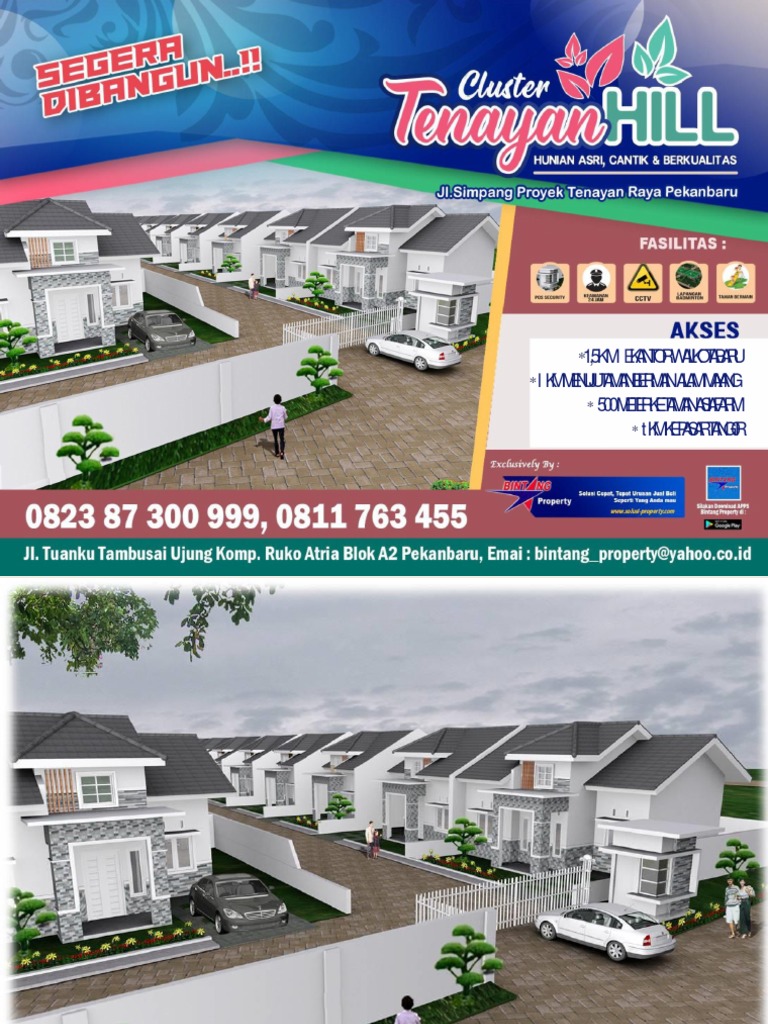 Brosur PT Bintang Property Tenayan Hill Cluster Bapak Frans Hadira ...