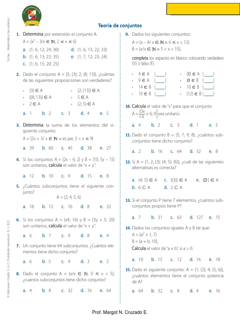 F0_ Teoría de conjuntos CORR | PDF | Matemáticas