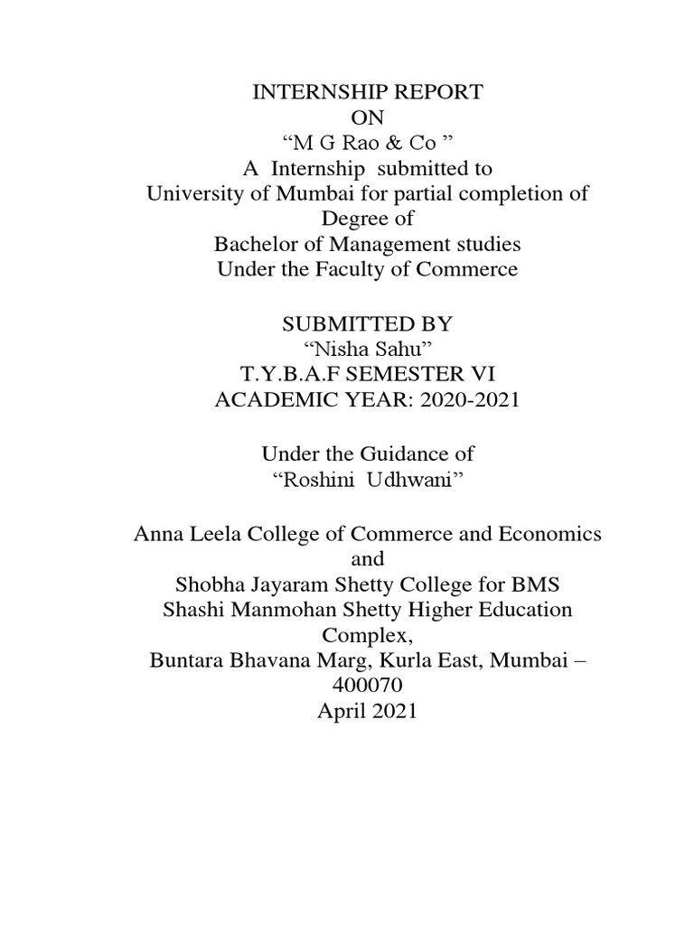 Internship Report (Nisha Sahu) PDF | PDF | Value Added Tax | Taxes