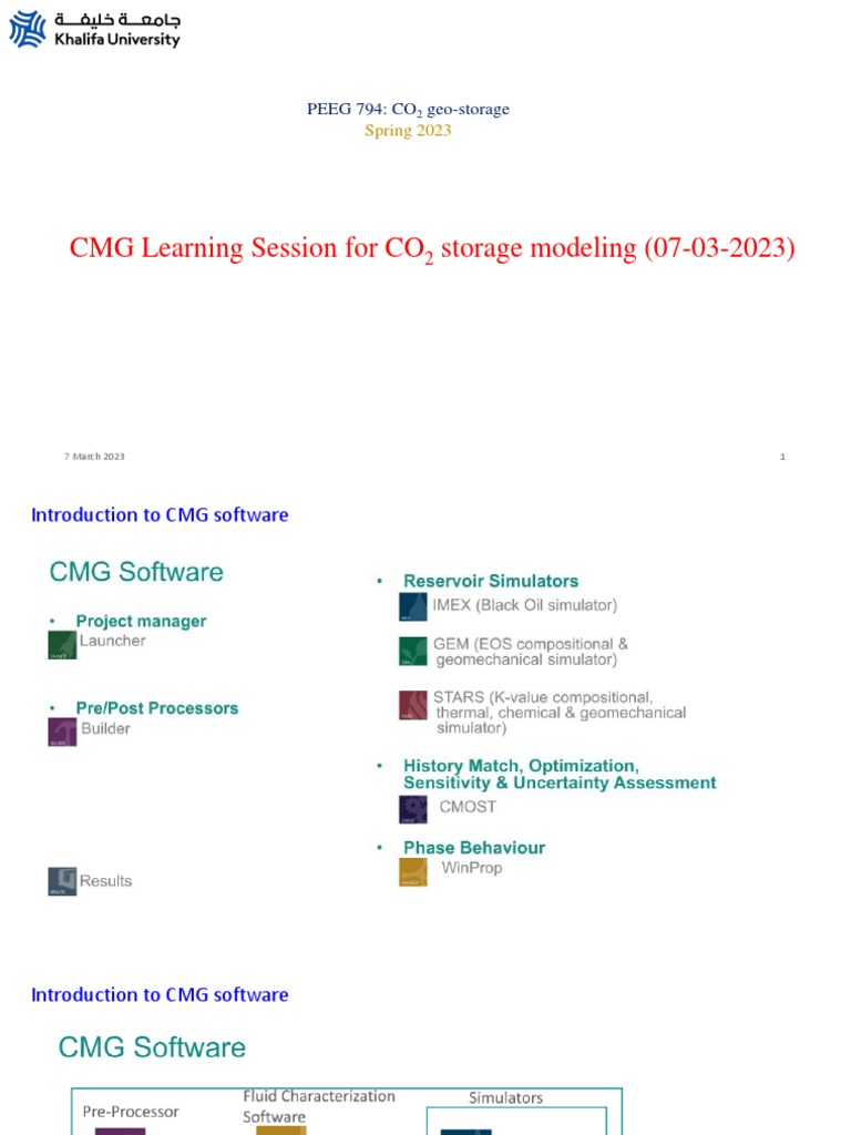 CMG Learning Session For CO Storage Modeling (07-03-2023) | PDF | Petroleum Reservoir | Applied ...