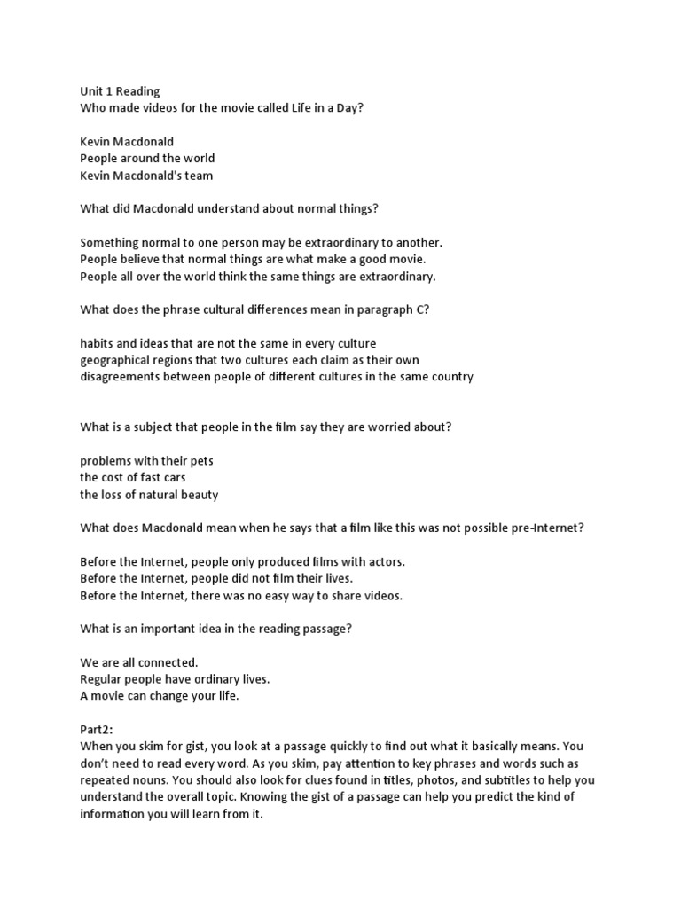 Unit 1 Reading | PDF | Vietnam