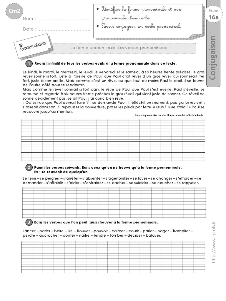 3-Pdf-Exer-Verbe Pronominaux Present | PDF | Verbe | Grammaire
