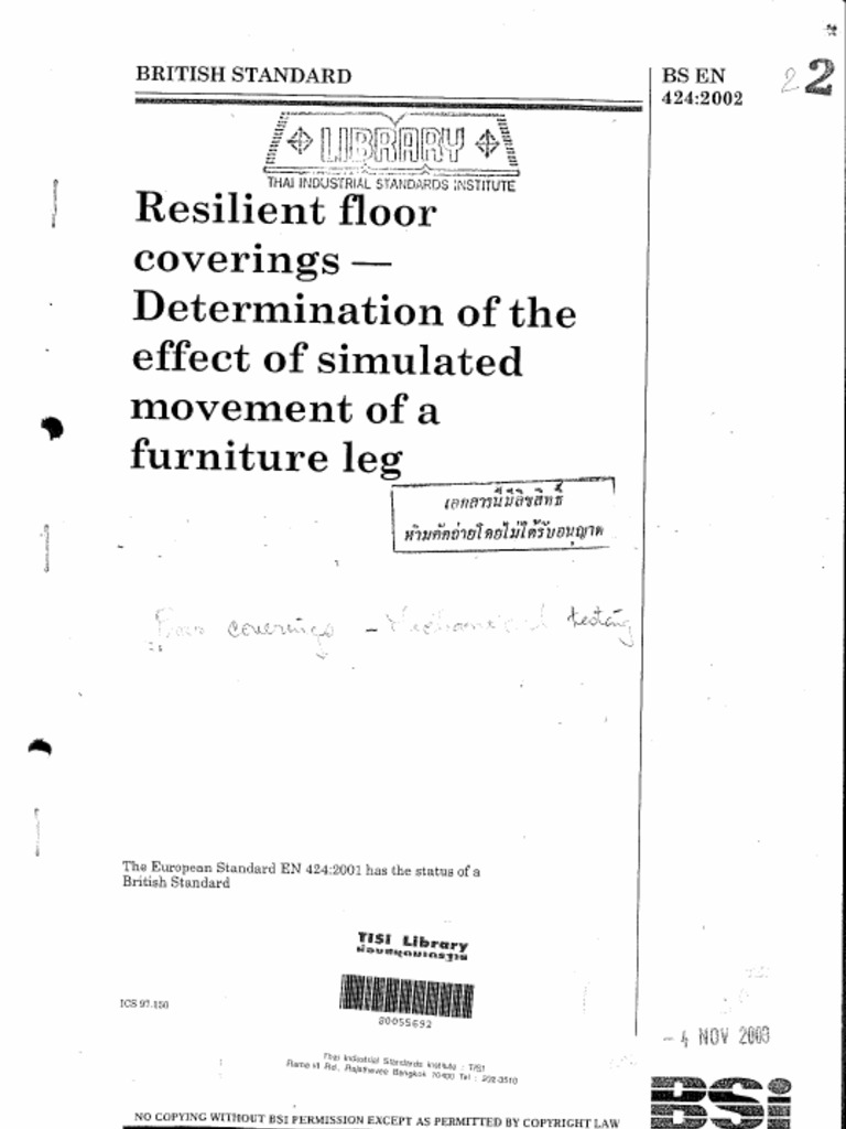 BS EN 424 2002 - Furniture Leg | PDF