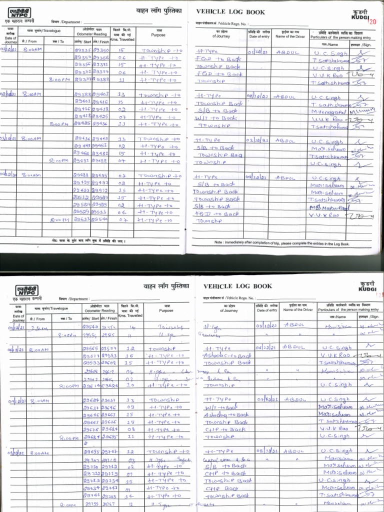 Vehicle Logbook | PDF