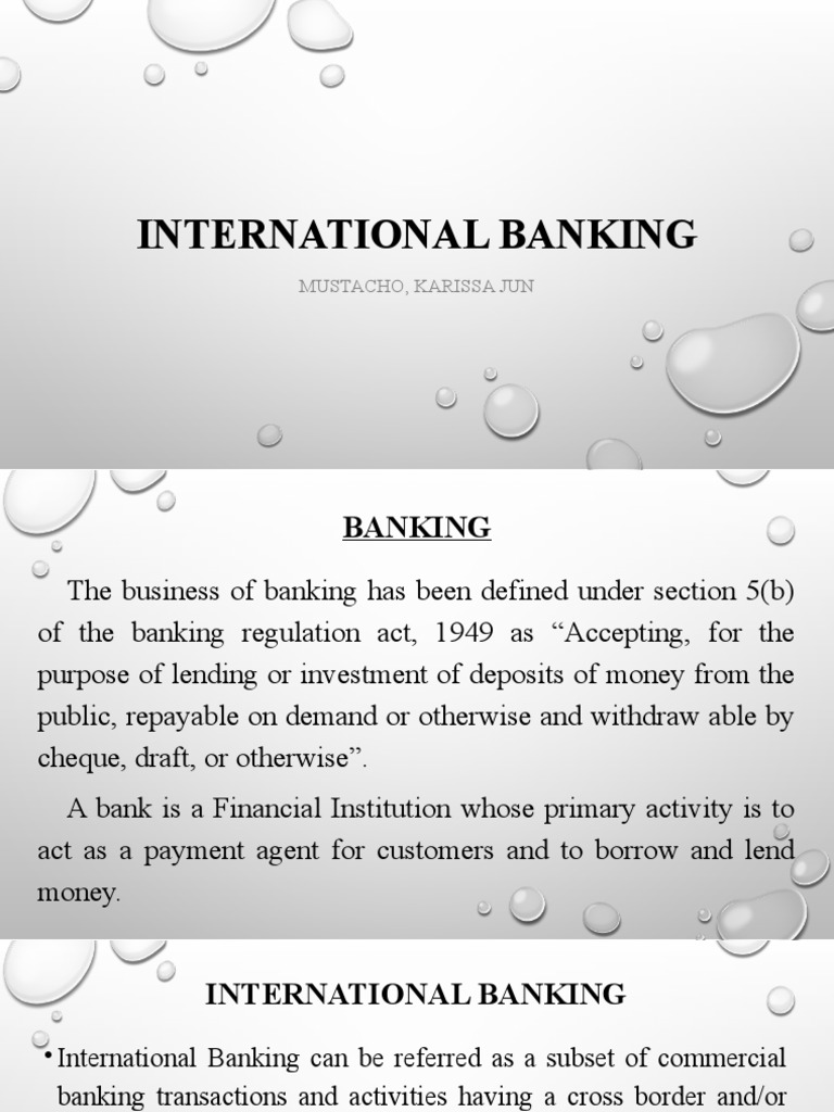 Overview of International Banking | PDF | Banks | Money