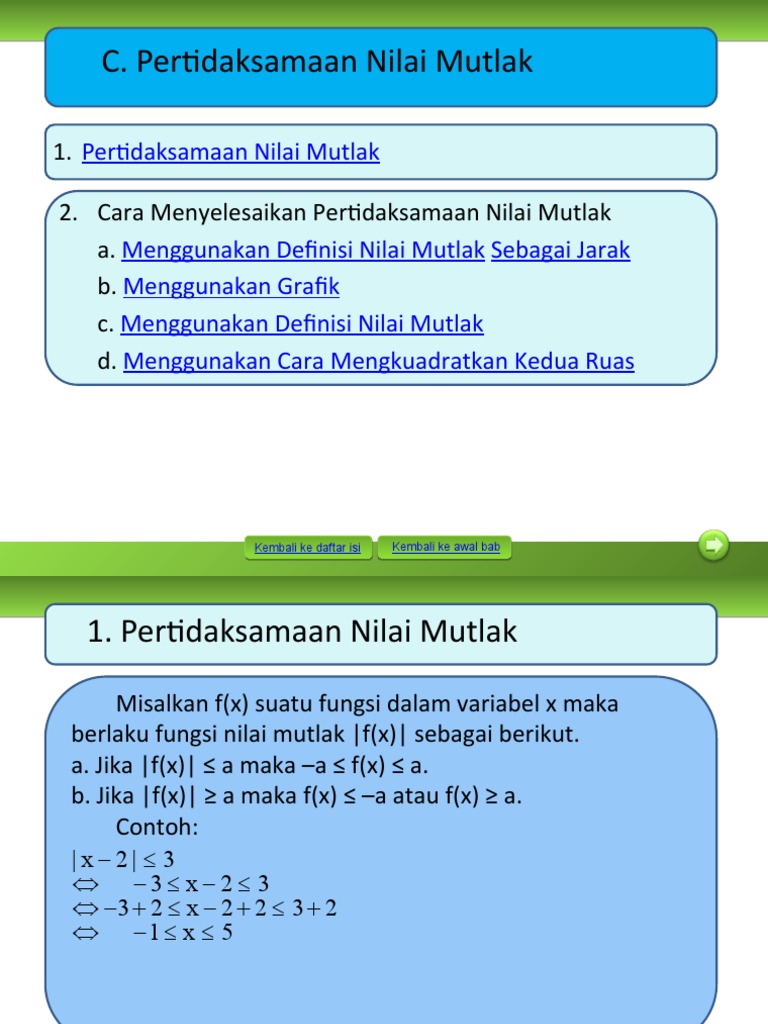 Pertidaksamaan Nilai Mutlak | PDF