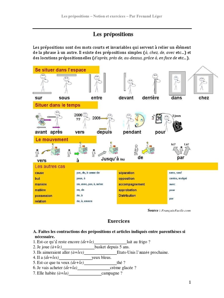 Comprendre et pratiquer les prépositions | PDF | Adposition