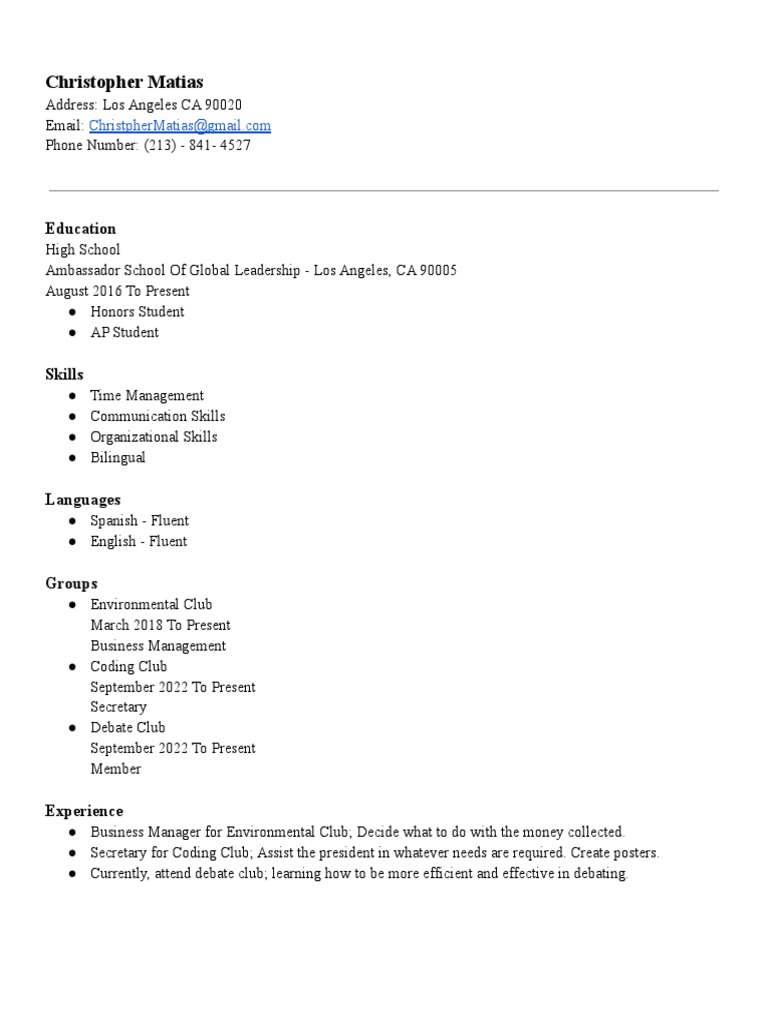 My Resume Christopher Matias 2023 1 | PDF