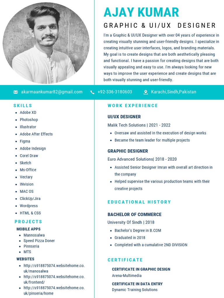 Ajay Kumar - Graphic & UI/UX Designer with 4+ Years Experience | PDF | Graphic Design | Adobe ...