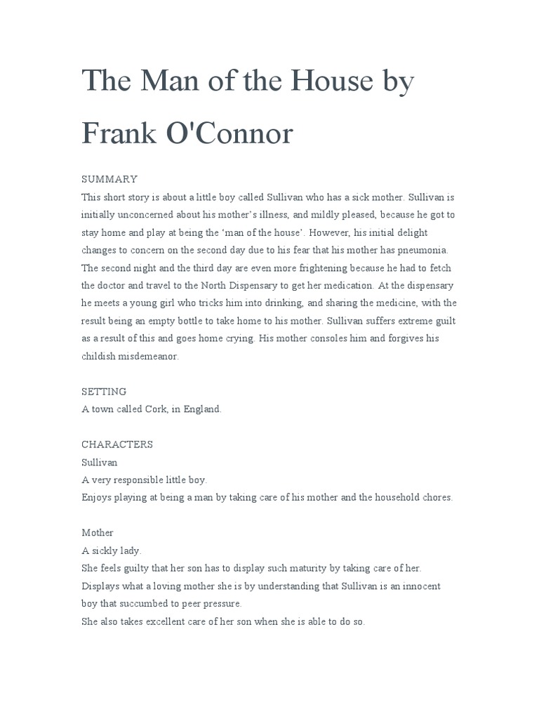 The Man of The House by Frank O'connor Analysis | PDF